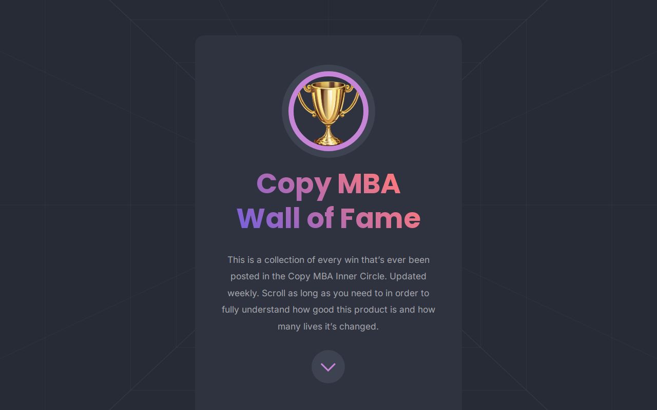 Copy MBA Wall of Fame